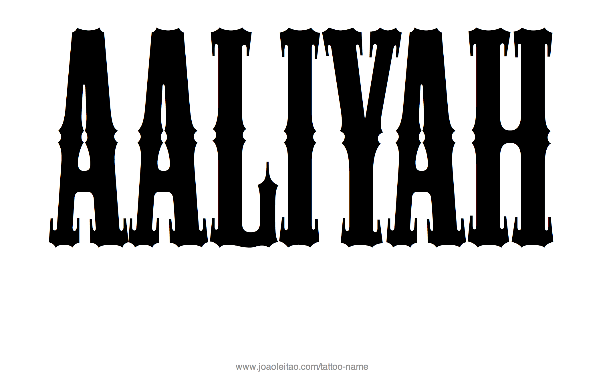 Aaliyah Name Tattoo Designs