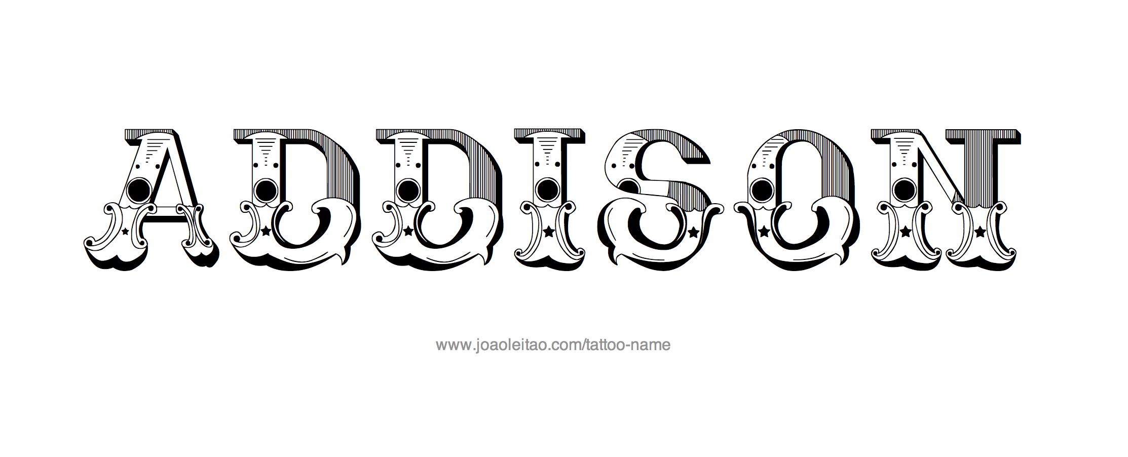 Addison Name Tattoo Designs