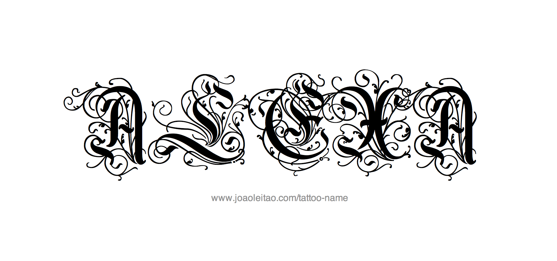 Alexa Name Tattoo Designs