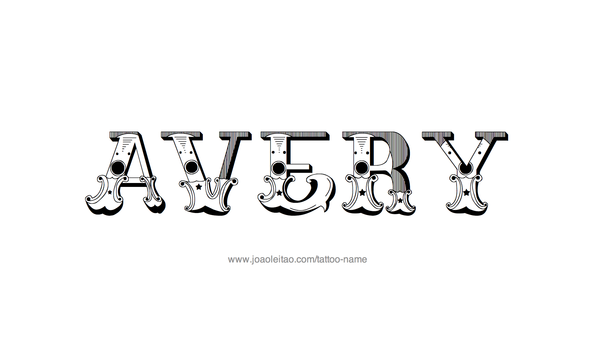 Avery Name Tattoo Designs