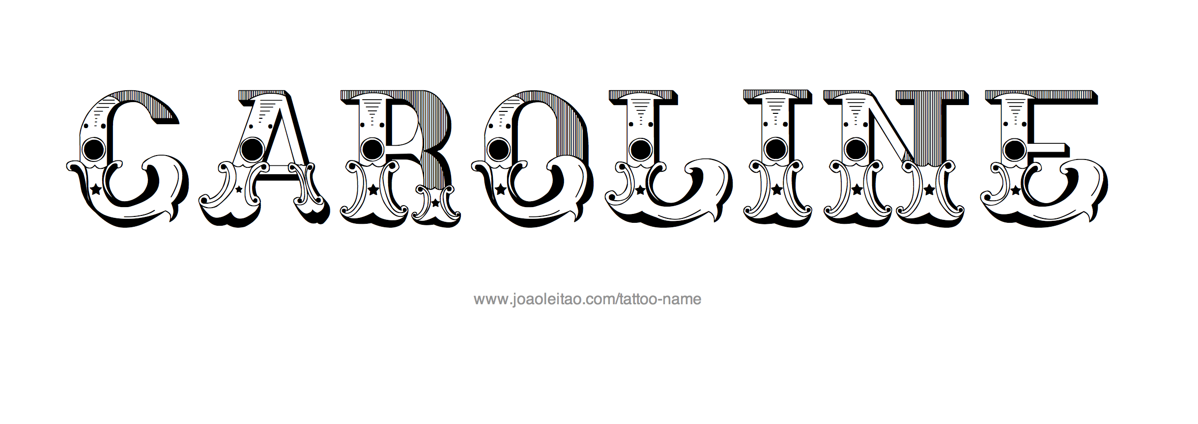 Caroline Name Tattoo Designs