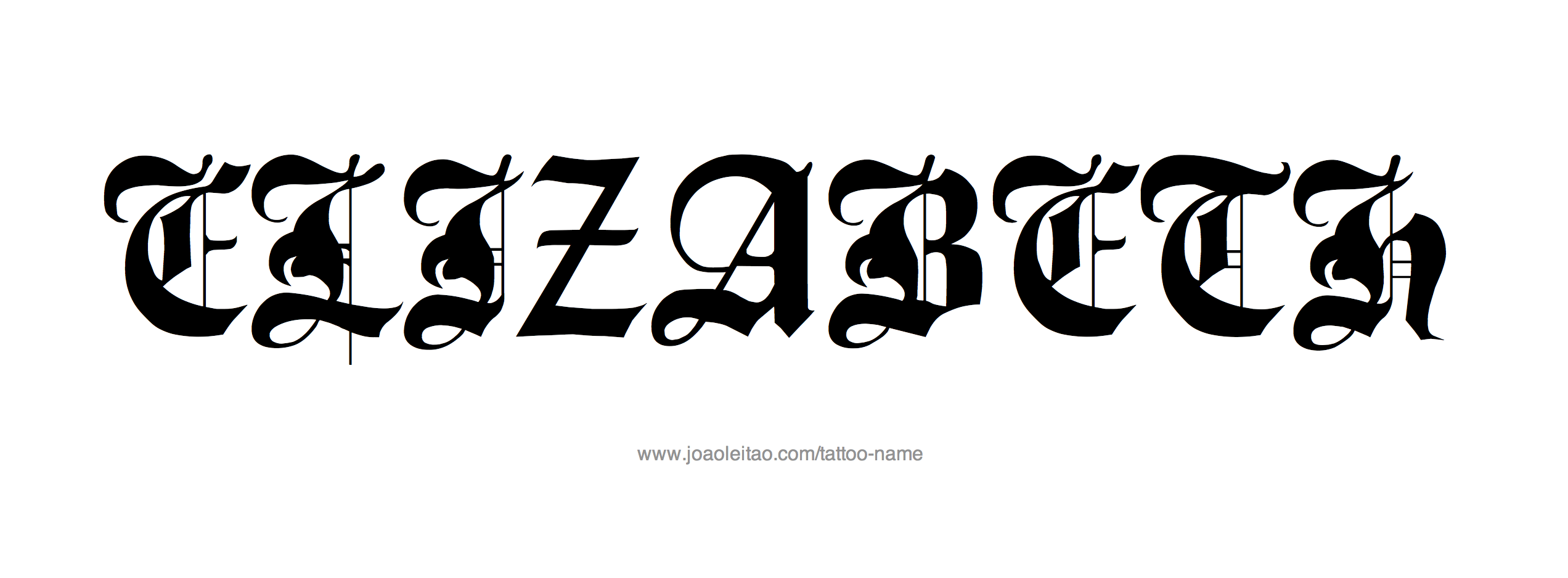 Elizabeth Name Tattoo Designs