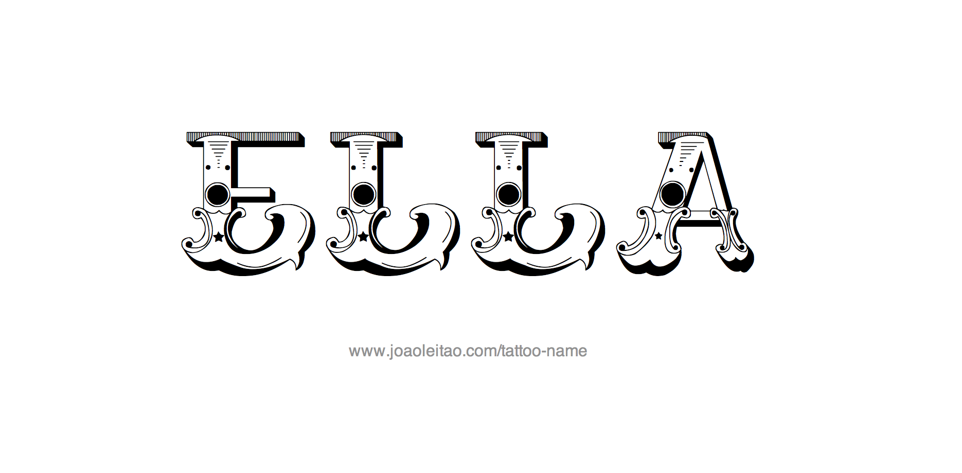 Ella Name Tattoo Designs