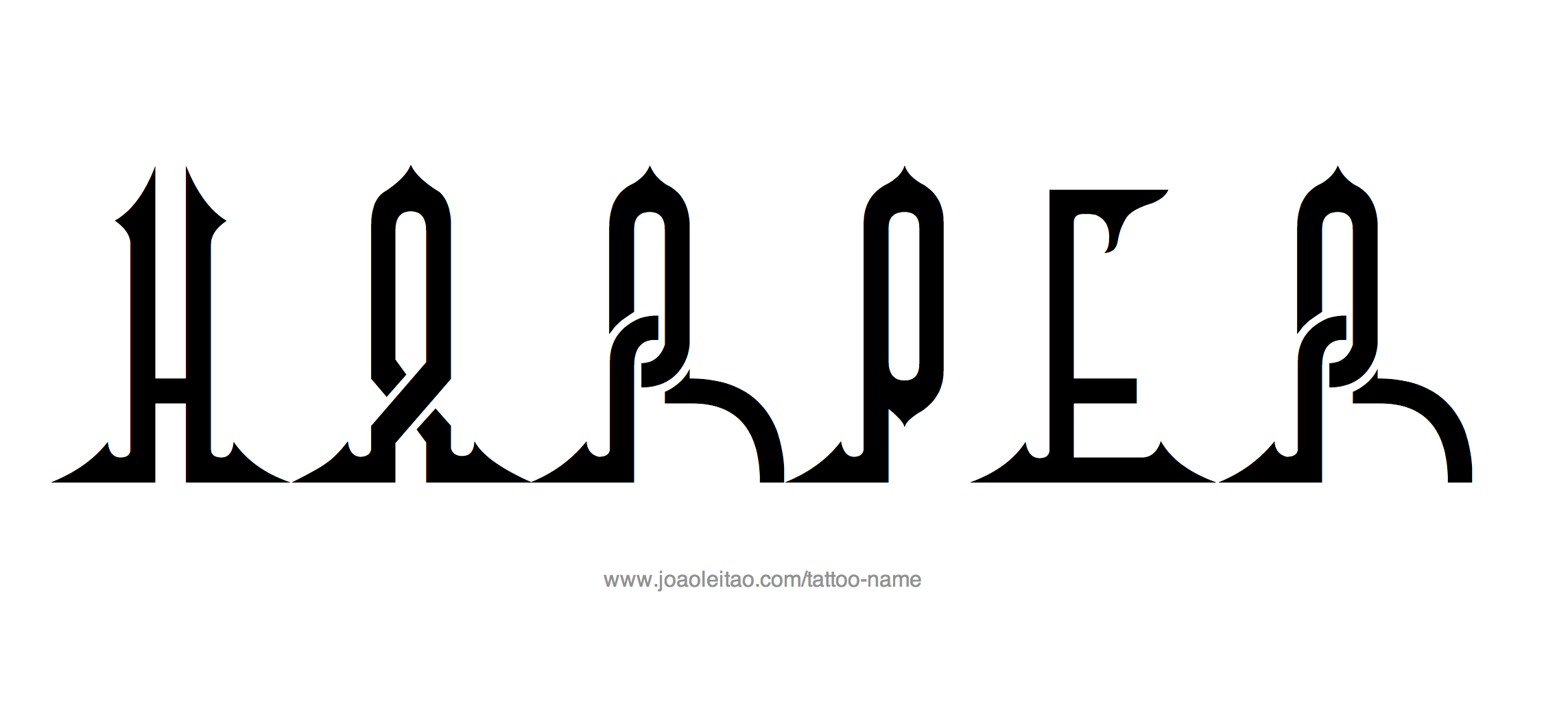 Harper Name Tattoo Designs