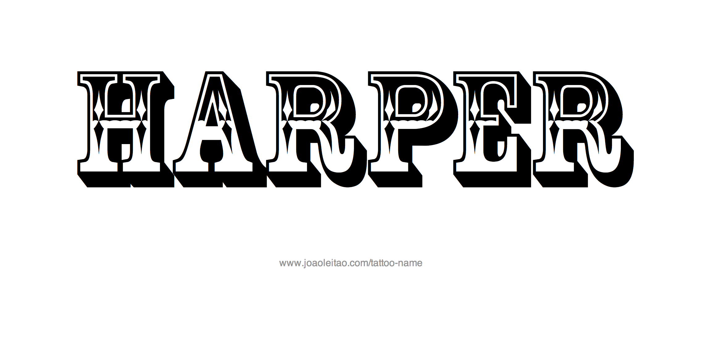 Harper Name Tattoo Designs