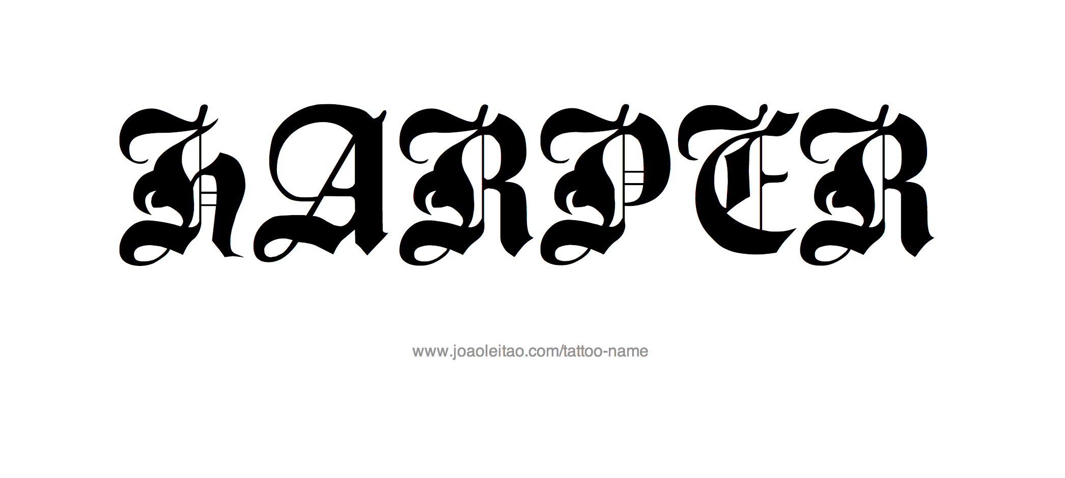 Harper Name Tattoo Designs