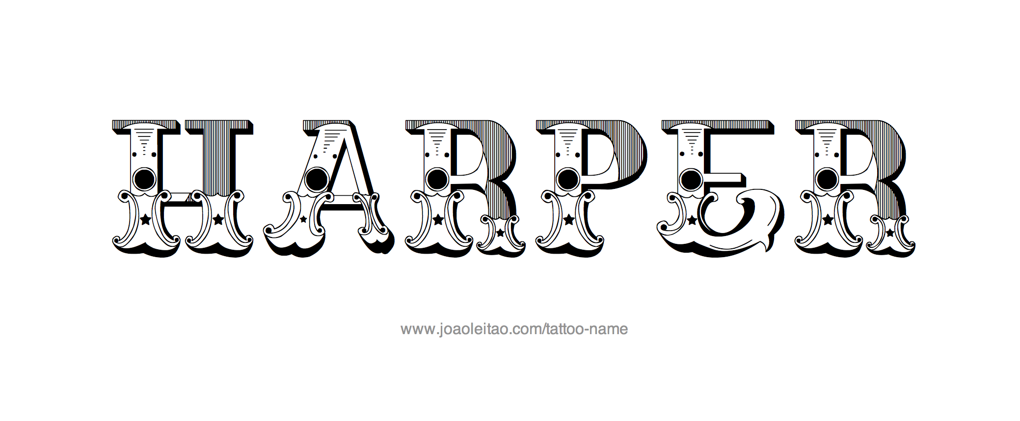 Harper Name Tattoo Designs