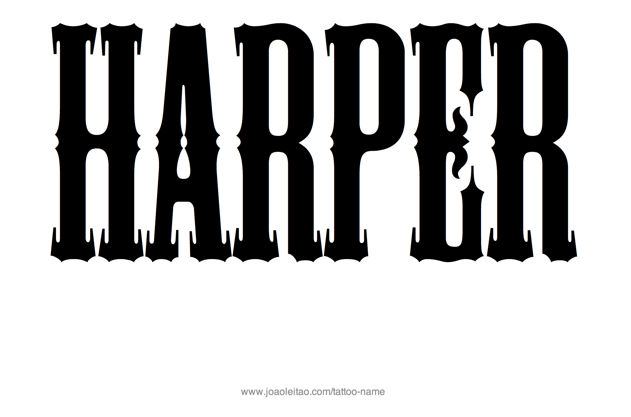 Harper Name Tattoo Designs