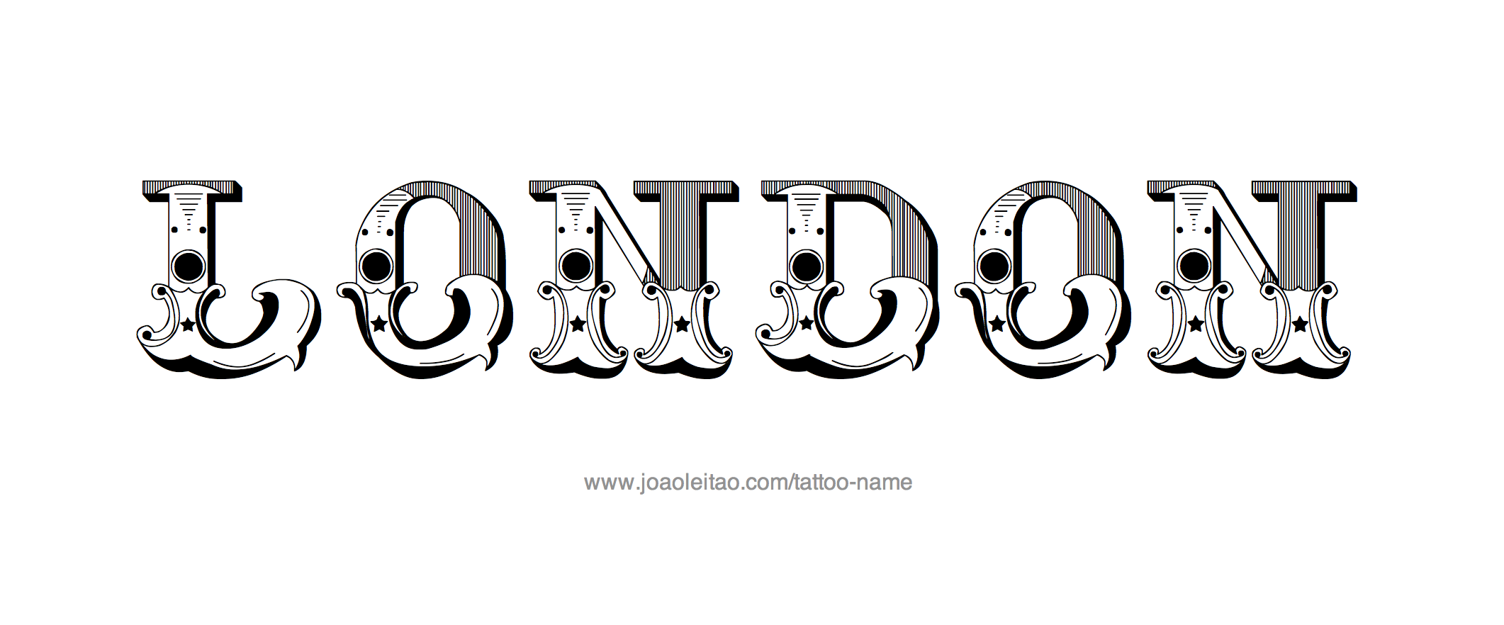 London Name Tattoo Designs