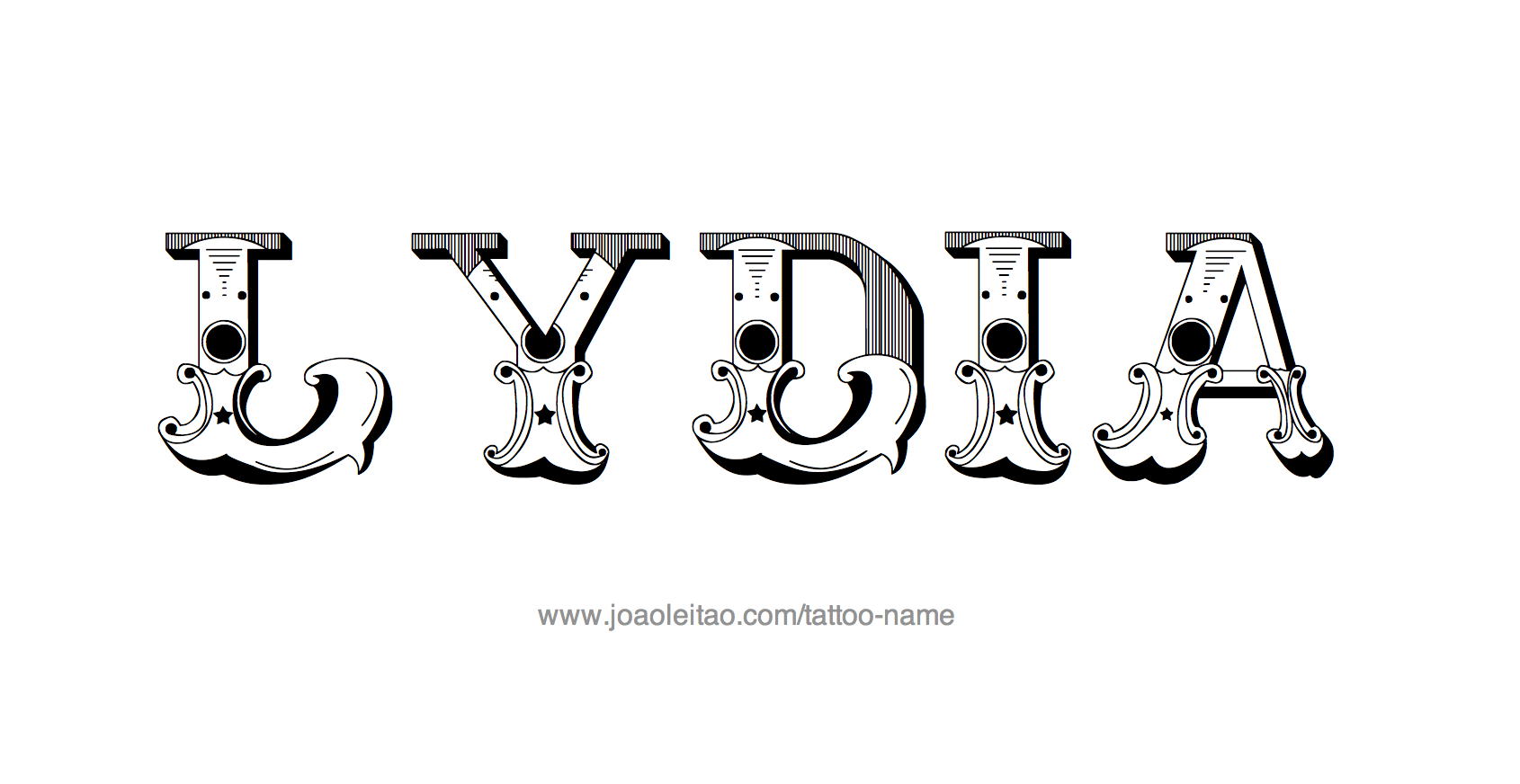 Lydia Name Tattoo Designs