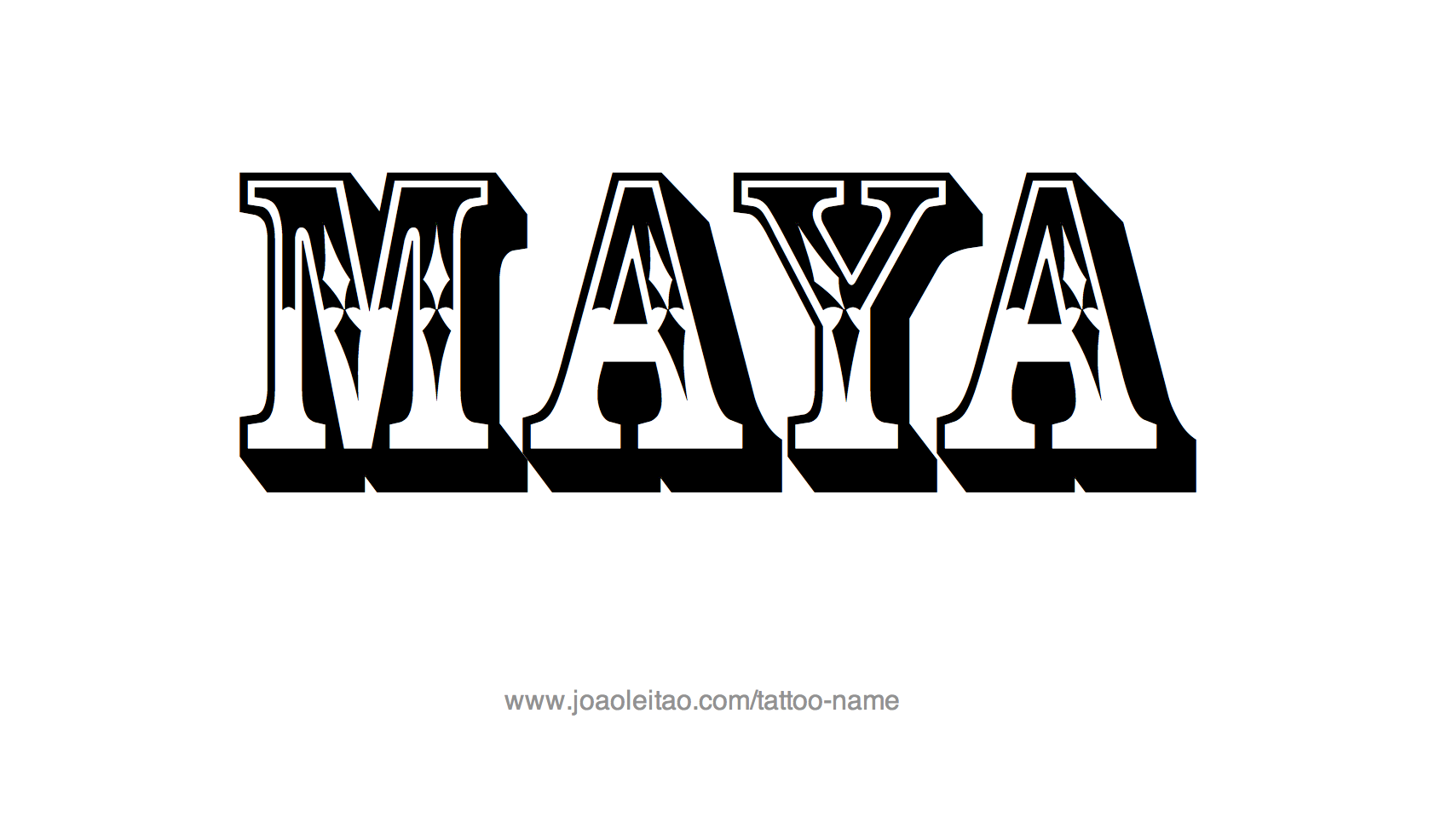 Maya Name Tattoo Designs