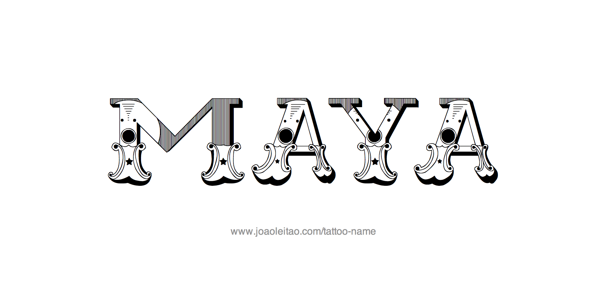Maya Name Tattoo Designs
