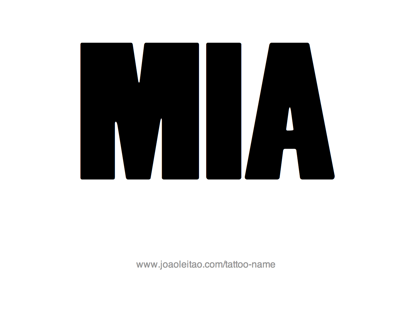 Mia Name Tattoo Designs