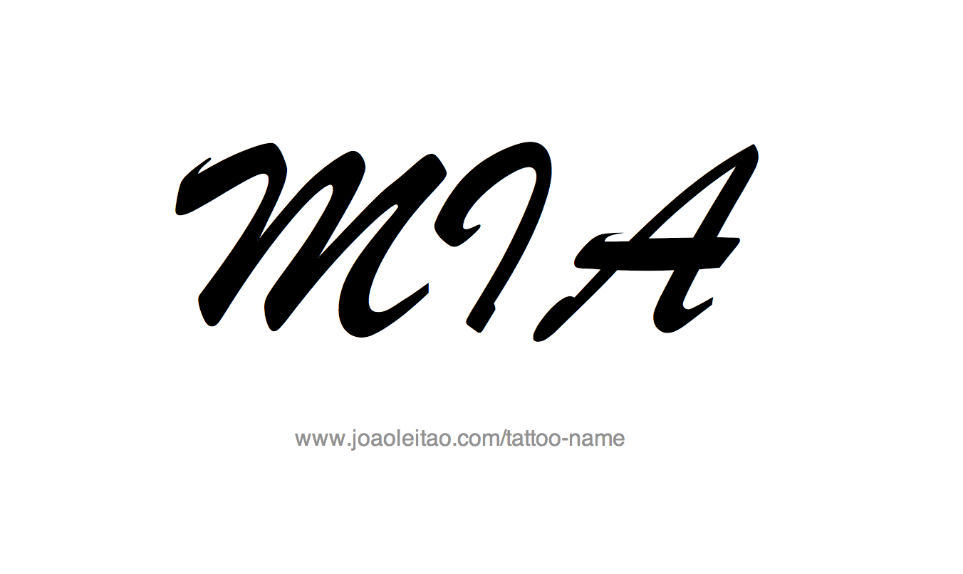 Mia Name Tattoo Designs