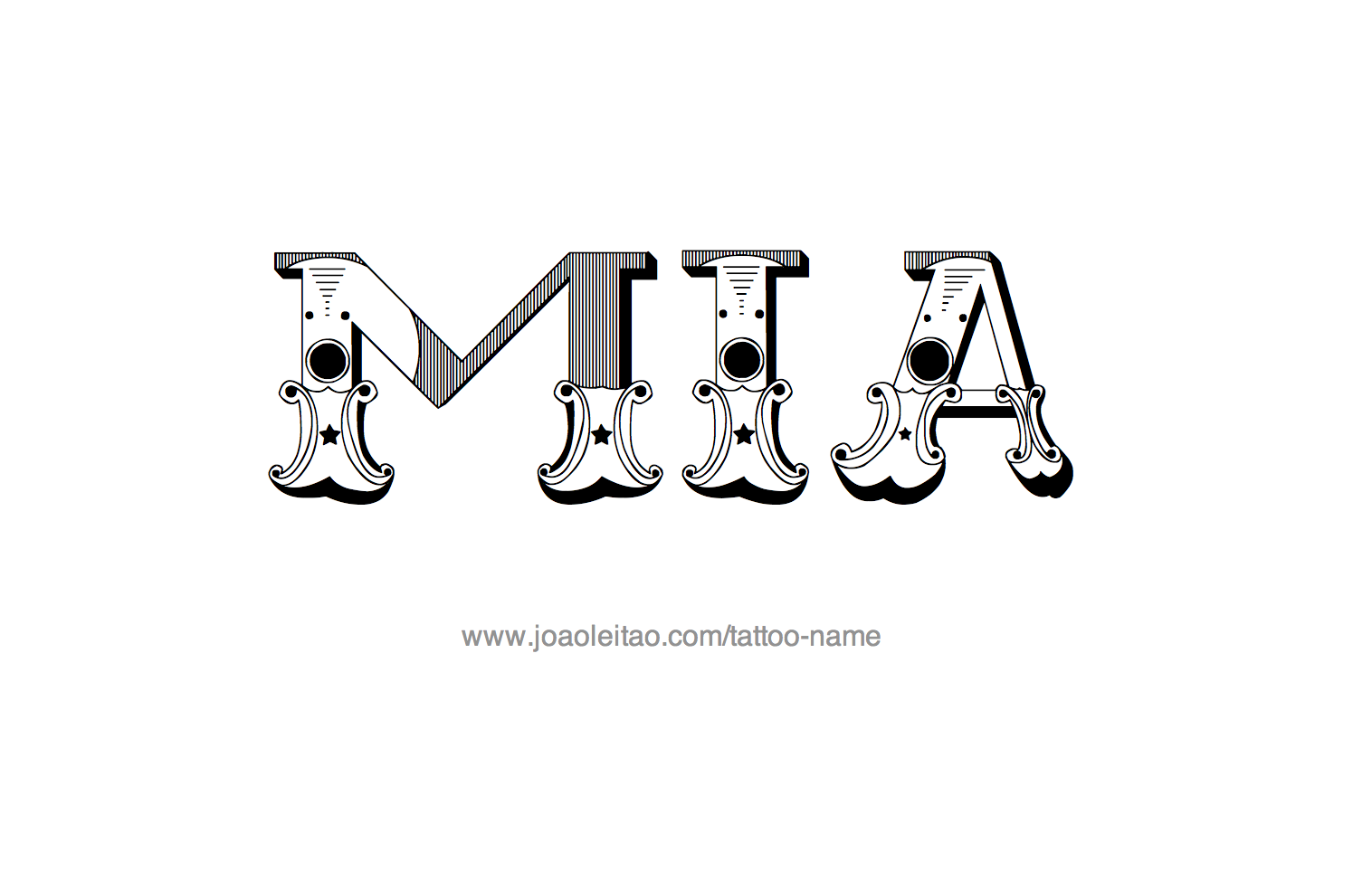 Mia Name Tattoo Designs