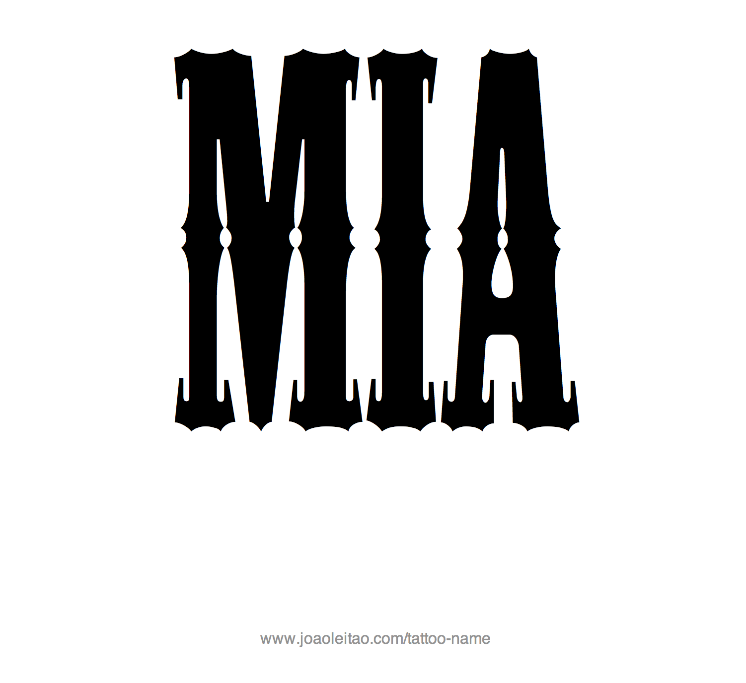 Mia Name Tattoo Designs