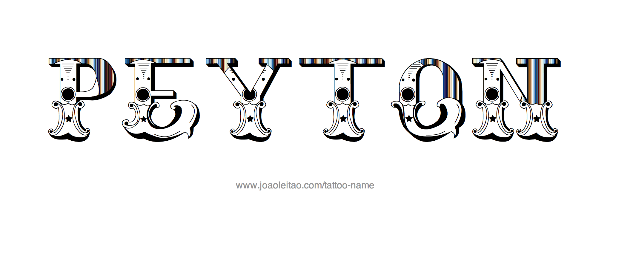 Peyton Name Tattoo Designs