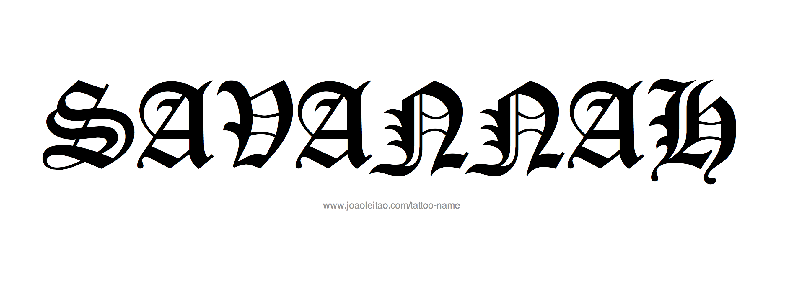 Savannah Name Tattoo Designs