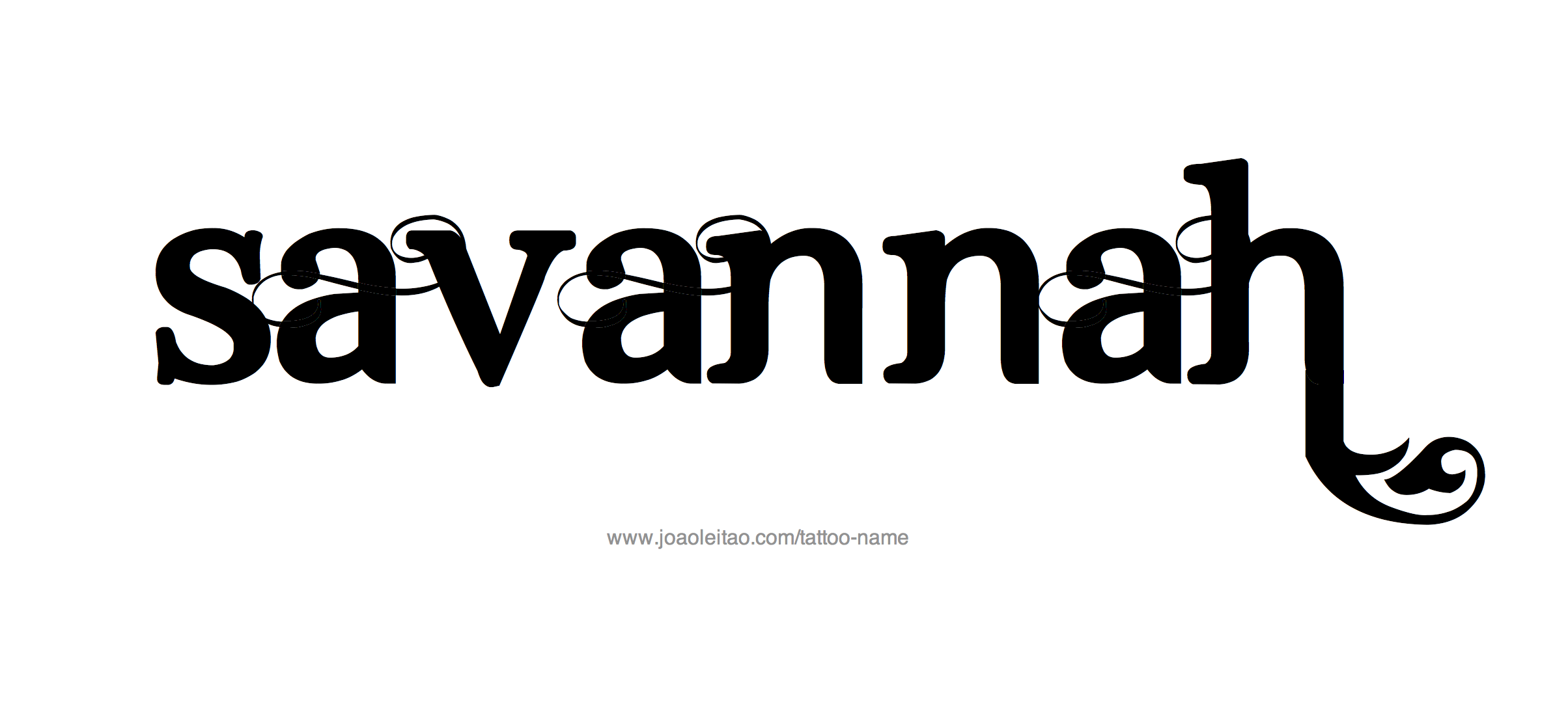 Savannah Name Tattoo Designs