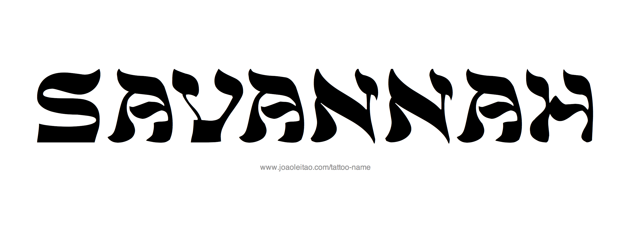 Savannah Name Tattoo Designs