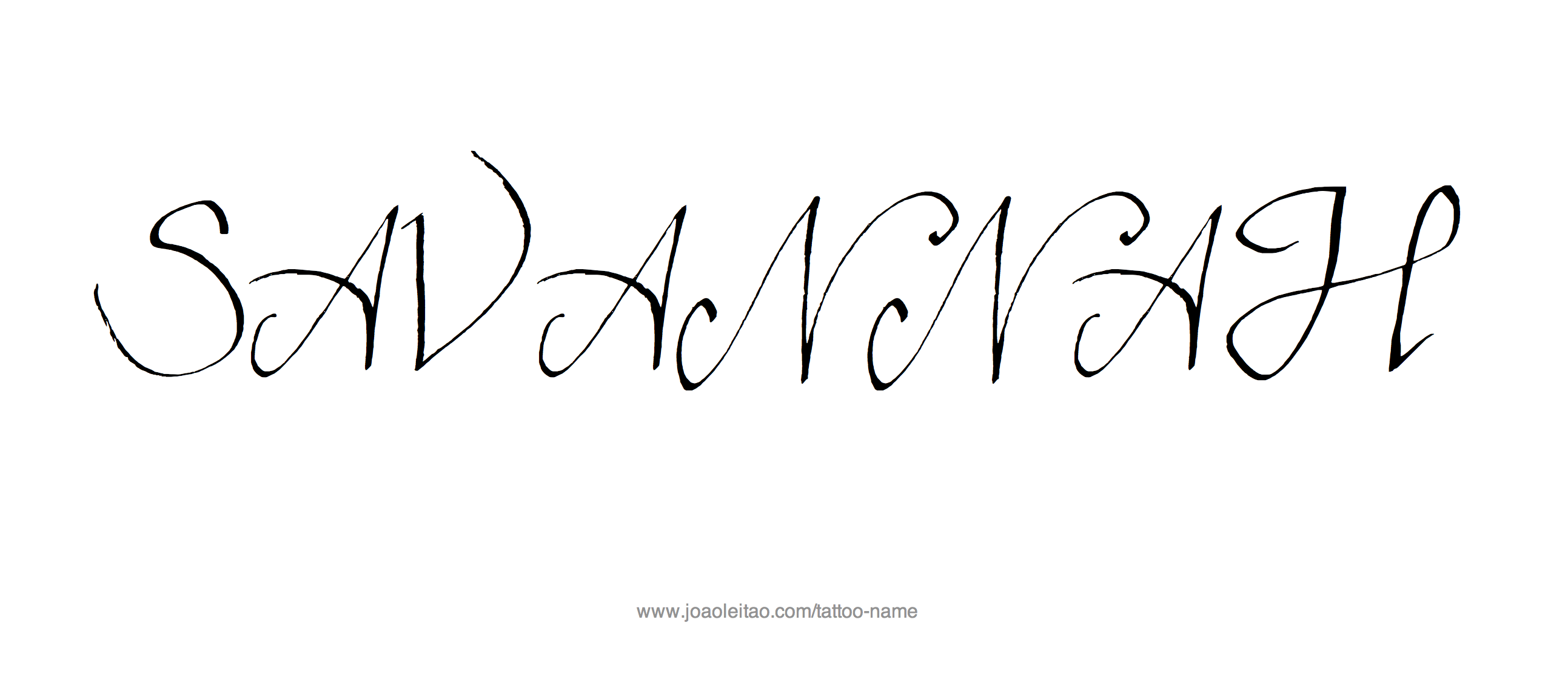 Savannah Name Tattoo Designs