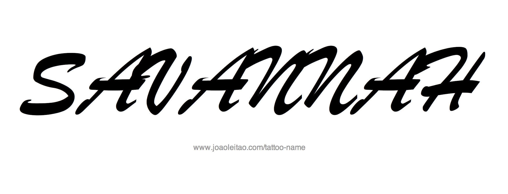 Savannah Name Tattoo Designs