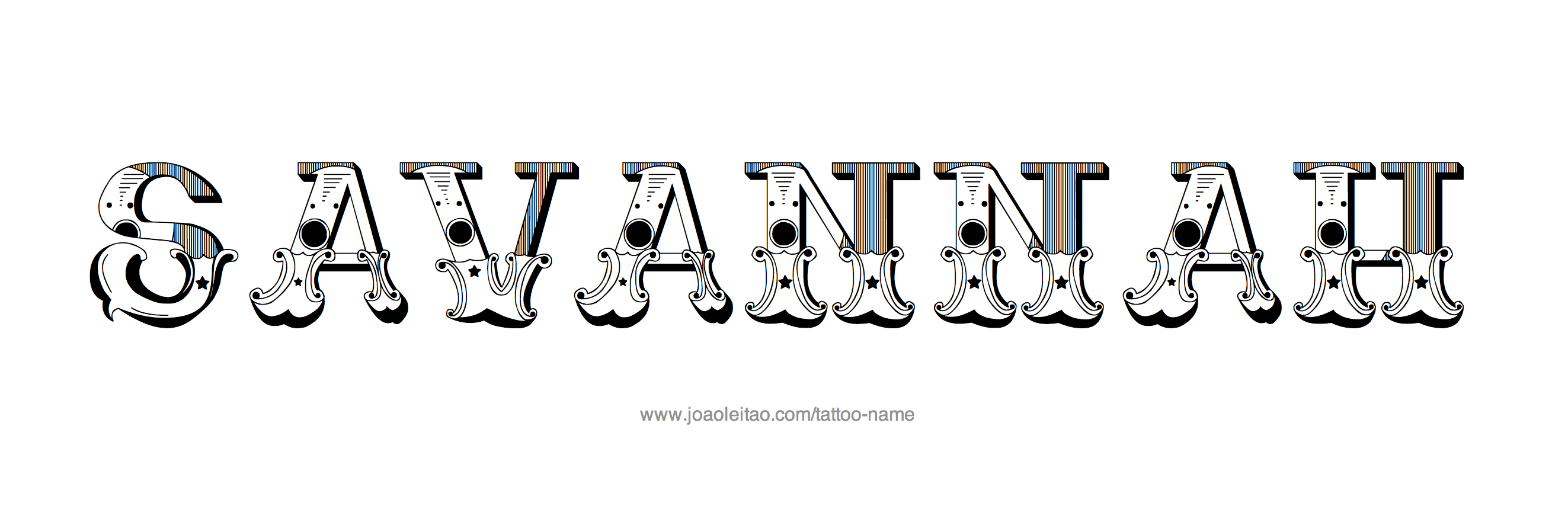 Savannah Name Tattoo Designs