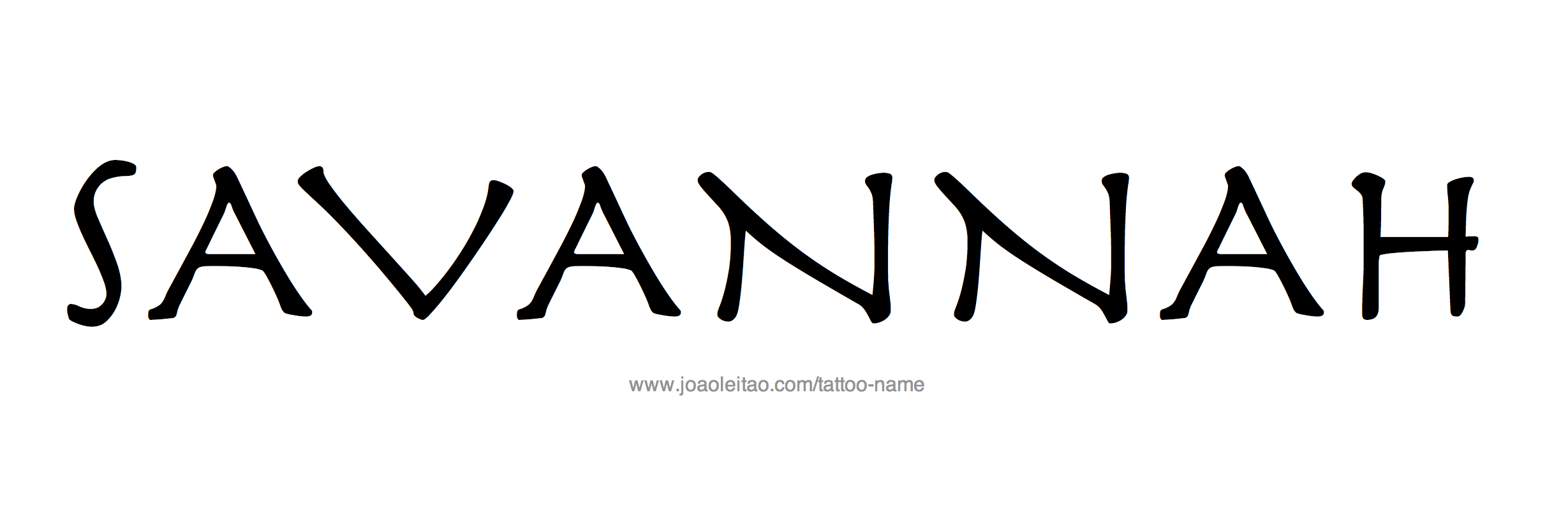 Savannah Name Tattoo Designs