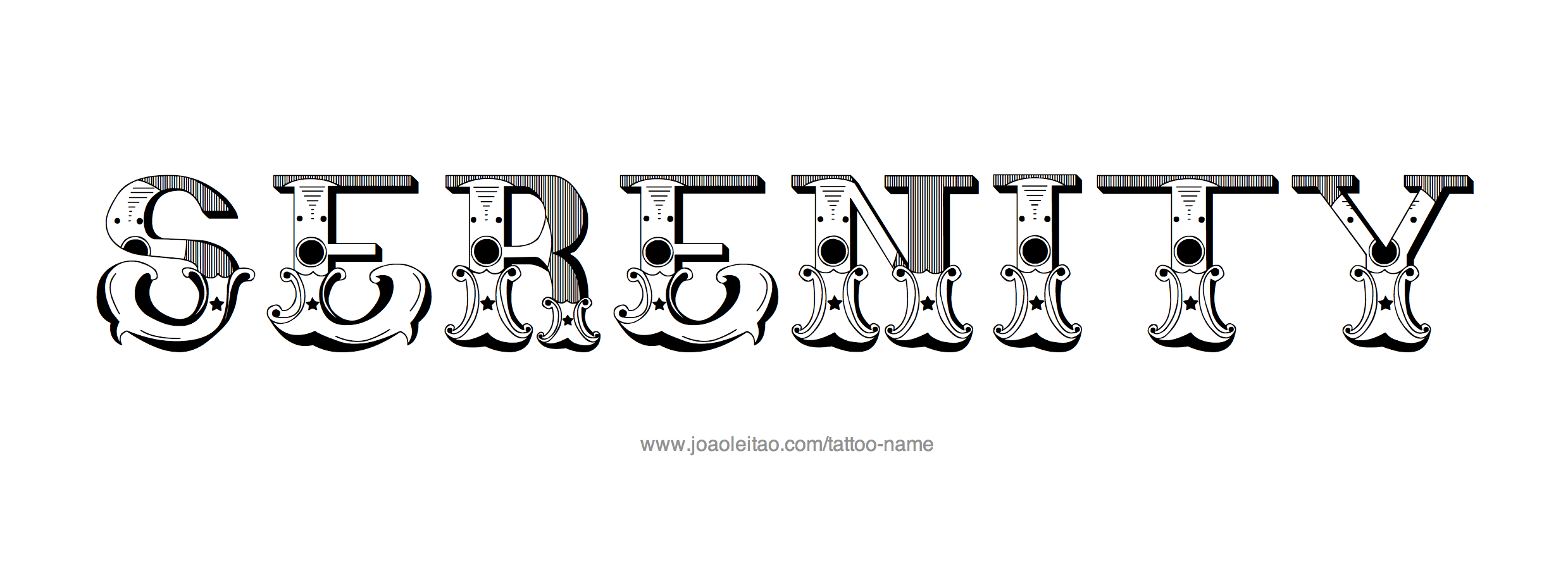 Serenity Name Tattoo Designs