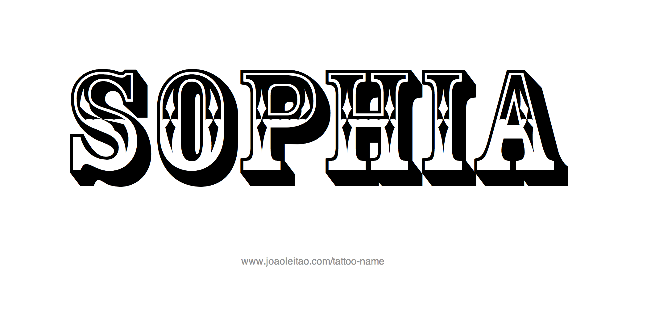 Sophia Name Tattoo Designs