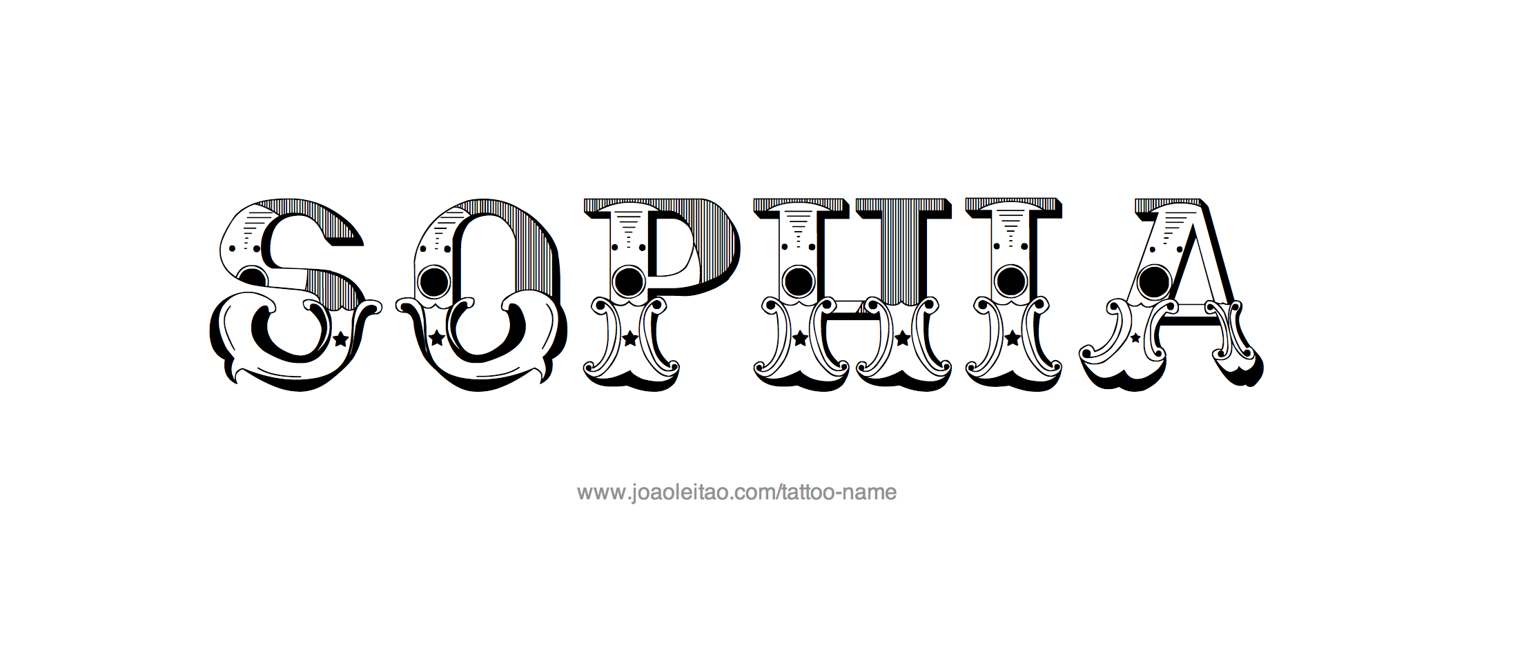 Sophia Name Tattoo Designs