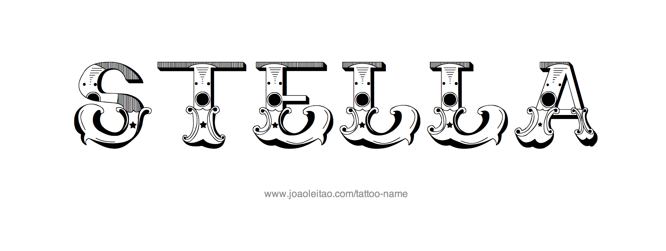 Stella Name Tattoo Designs