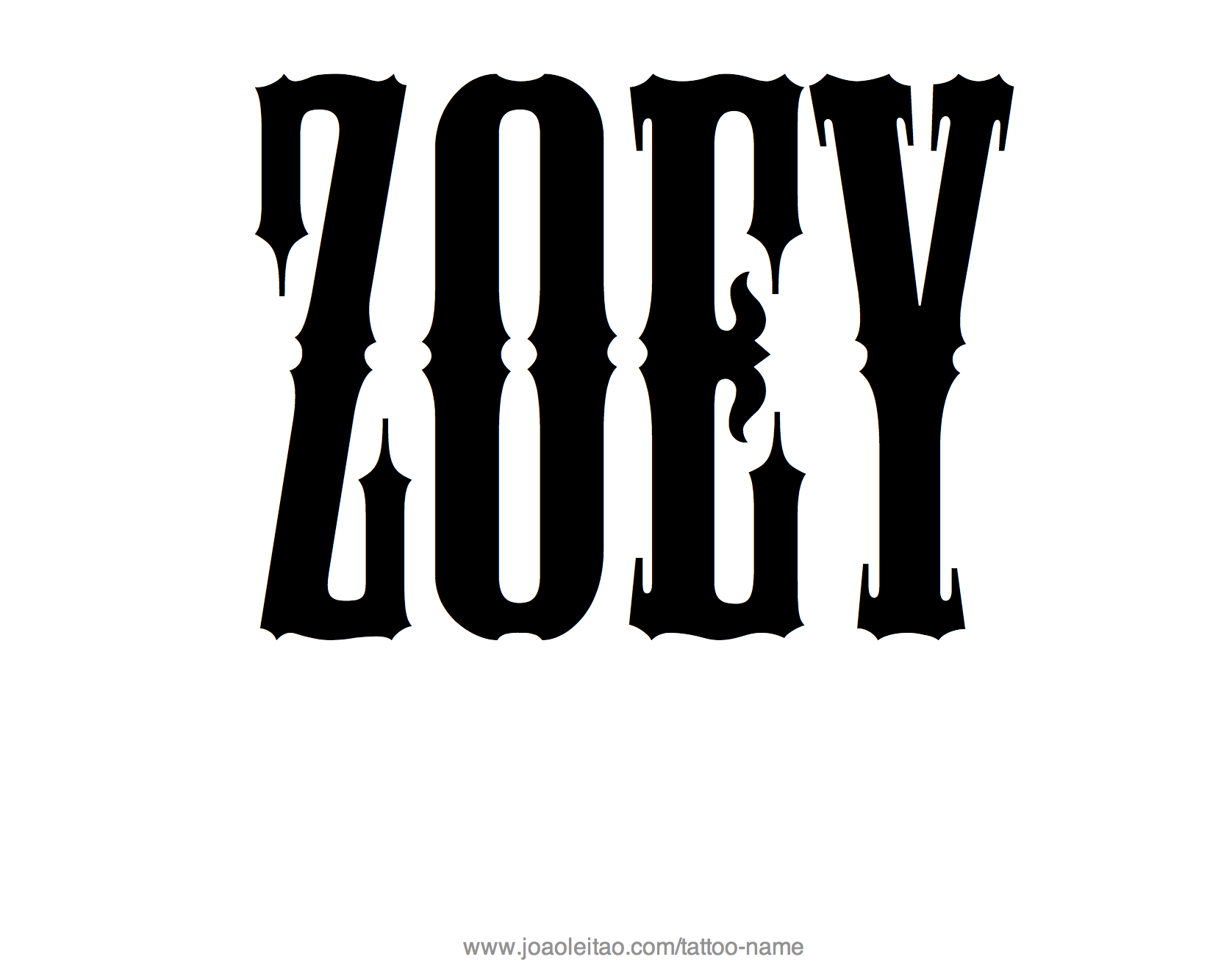 Zoey Name Tattoo Designs