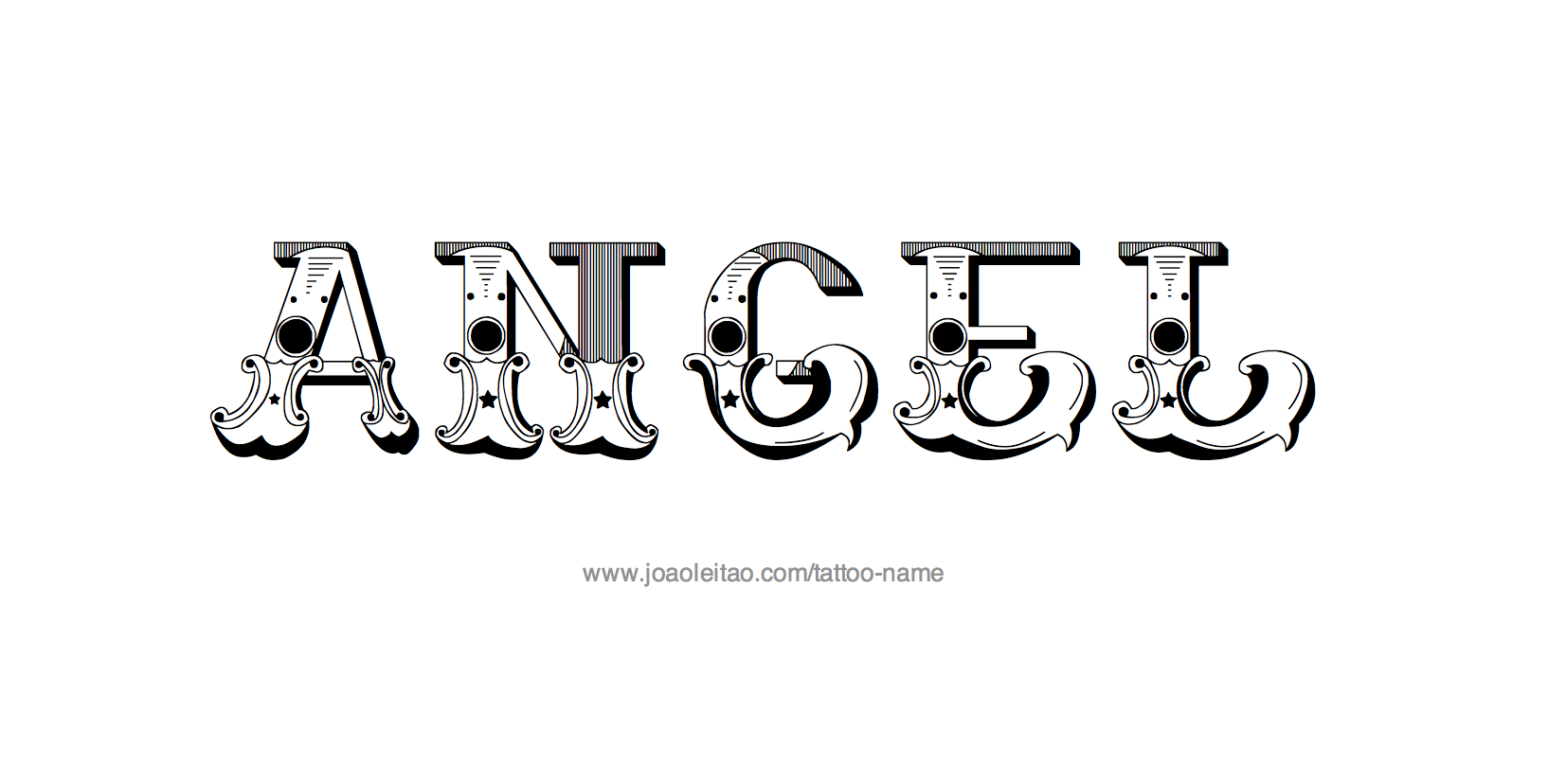 Angel Name Tattoo Designs
