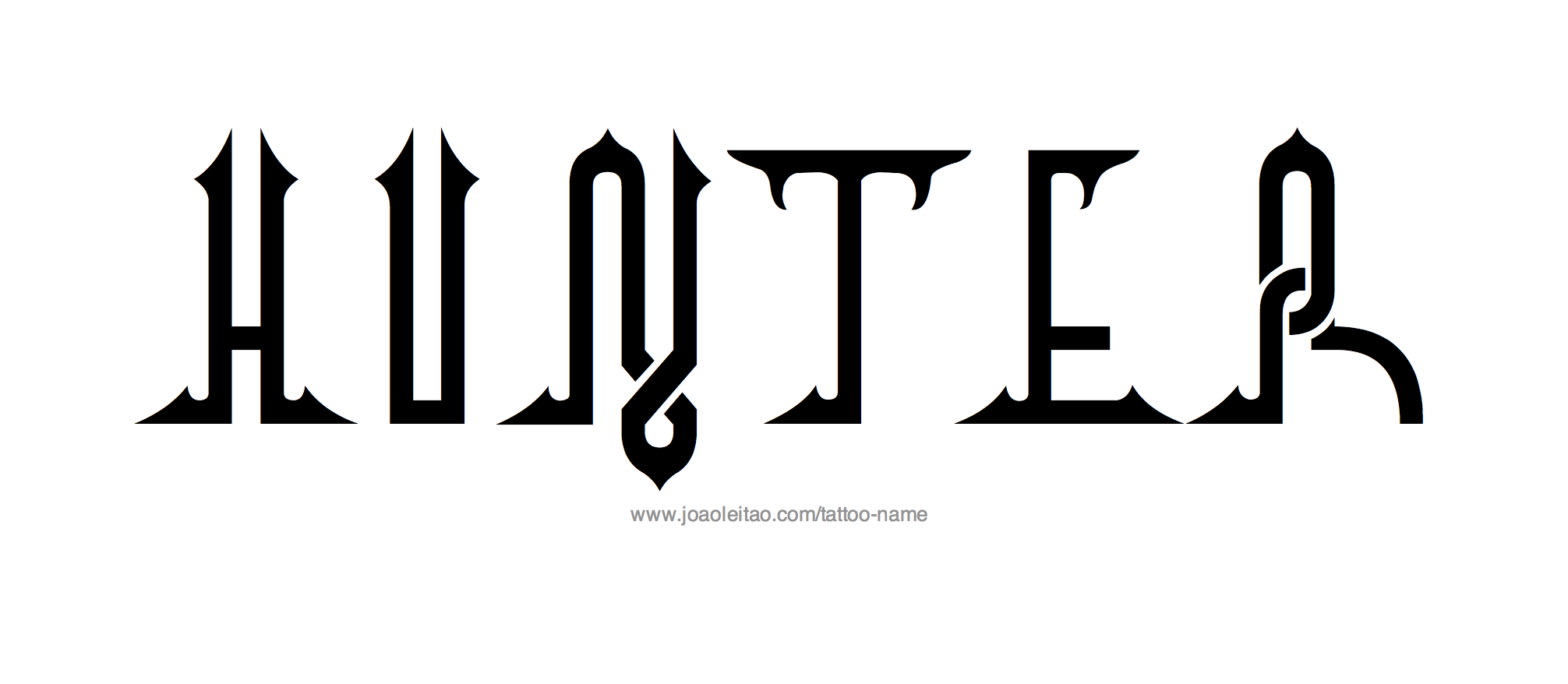 Hunter Name Tattoo Designs