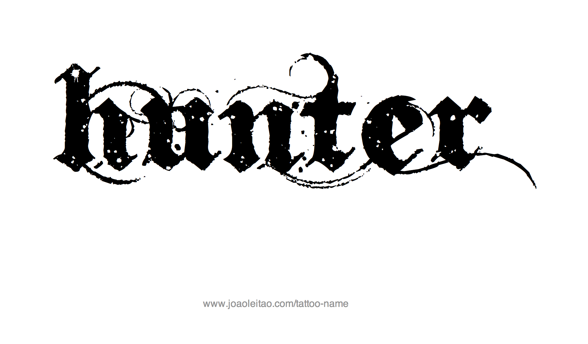Hunter Name Tattoo Designs