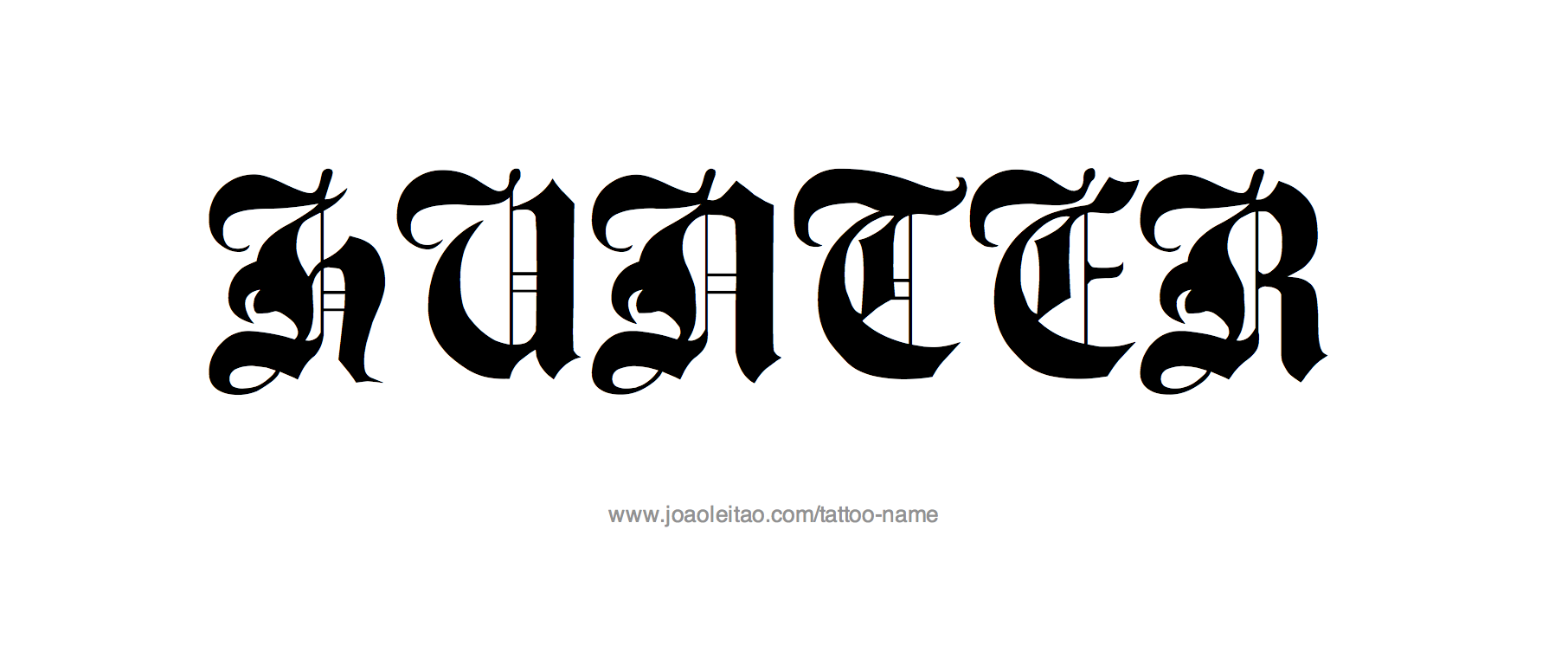 Hunter Name Tattoo Designs
