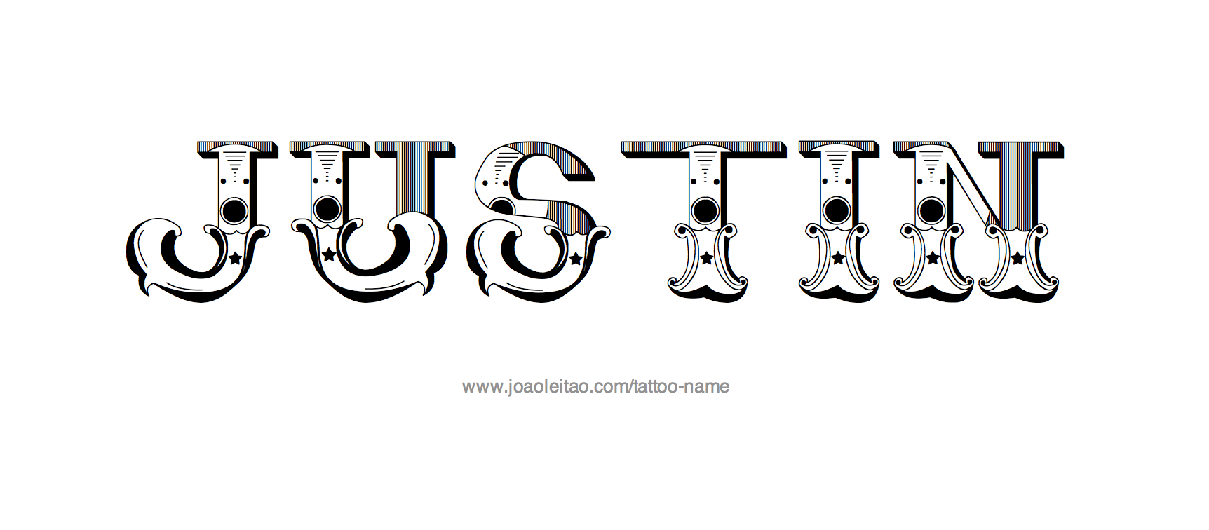 Justin Name Tattoo Designs