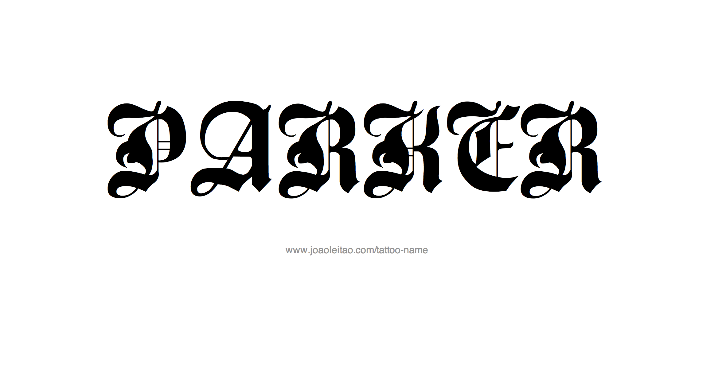 Parker Name Tattoo Designs