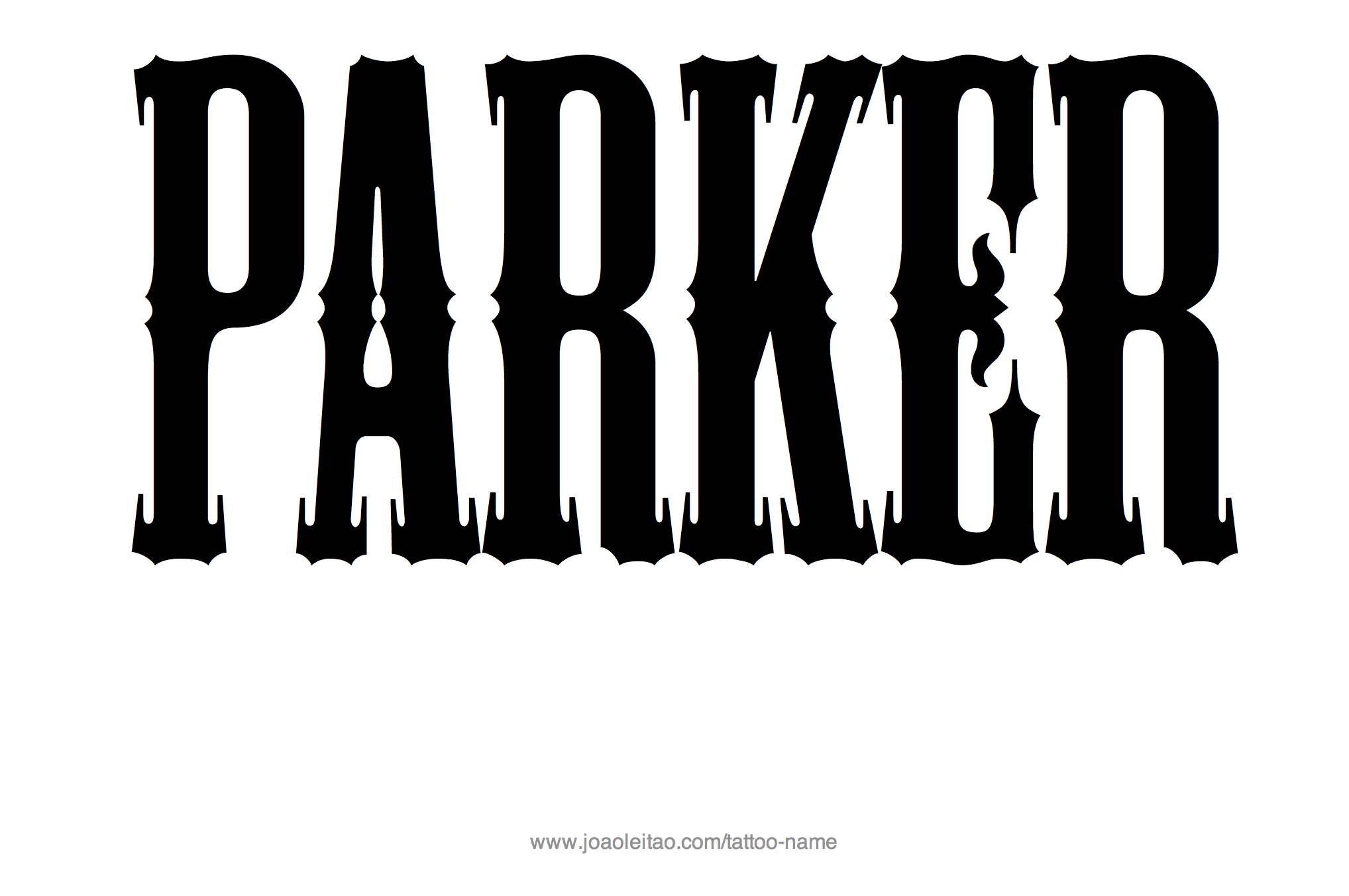 Parker Name Tattoo Designs